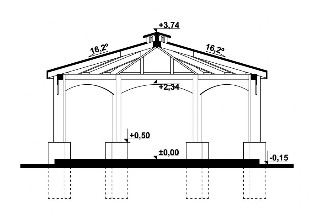 Projekt altanki G323 - Altana Ogrodowa (TKB-227) - 26.84m²